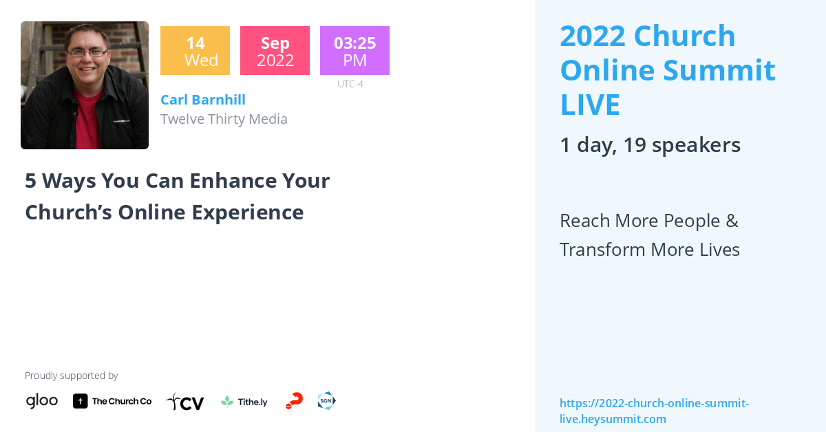 Carl Barnhill - 2022 Church Online Summit LIVE