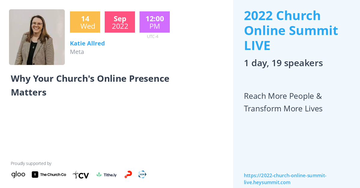 Katie Allred - 2022 Church Online Summit LIVE