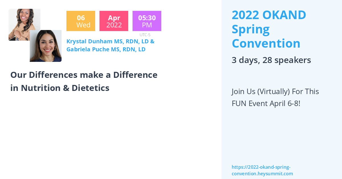 Gabriela Puche MS, RDN, LD - 2022 OKAND Spring Convention