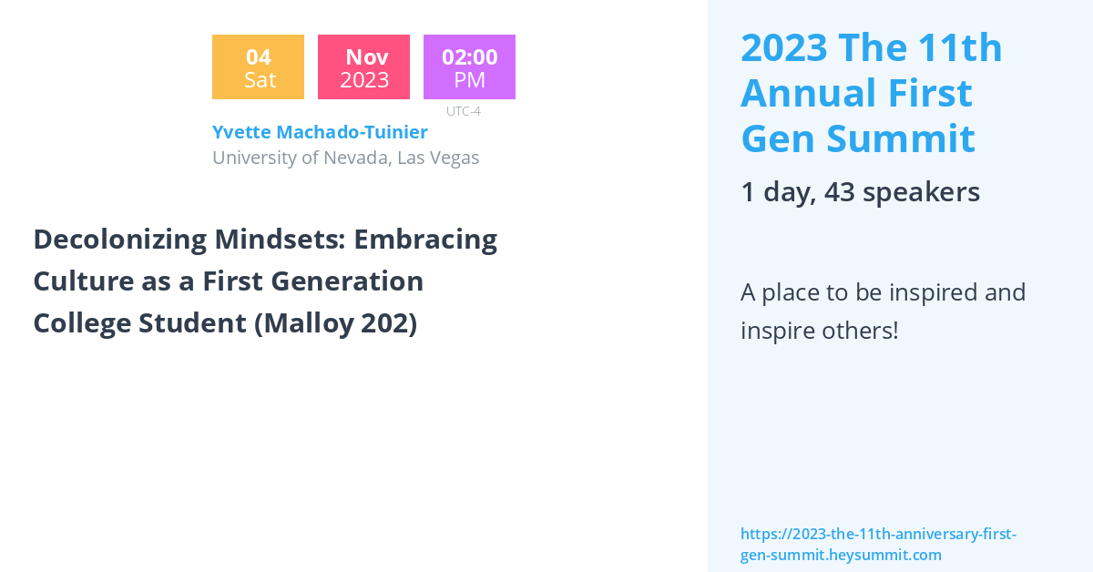 Yvette Machado-Tuinier - 2023 The 11th Annual First Gen Summit
