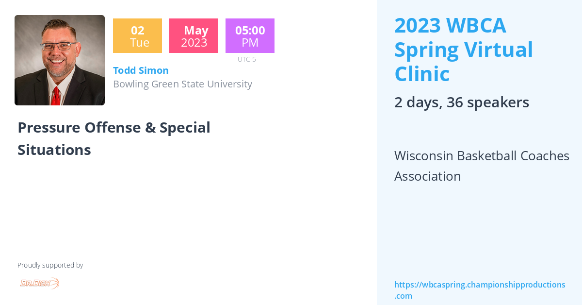 Todd Simon - 2023 WBCA Spring Virtual Clinic