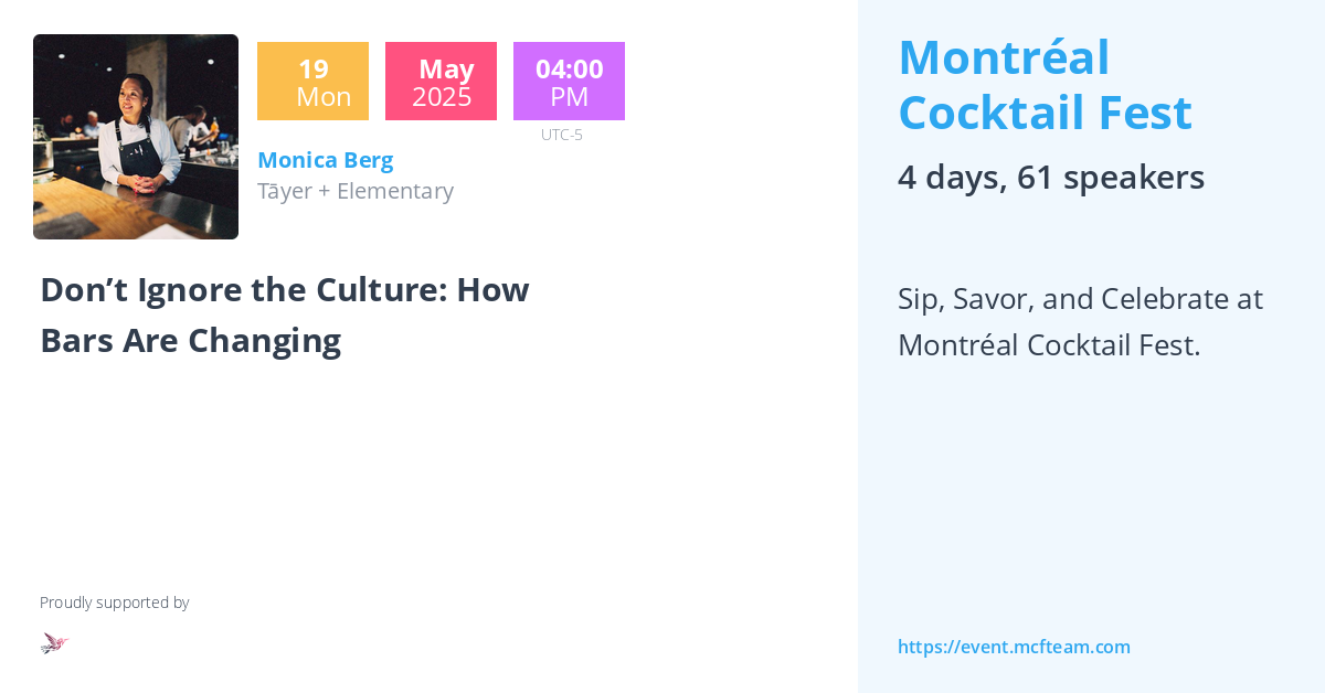Monica Berg - Montréal Cocktail Fest