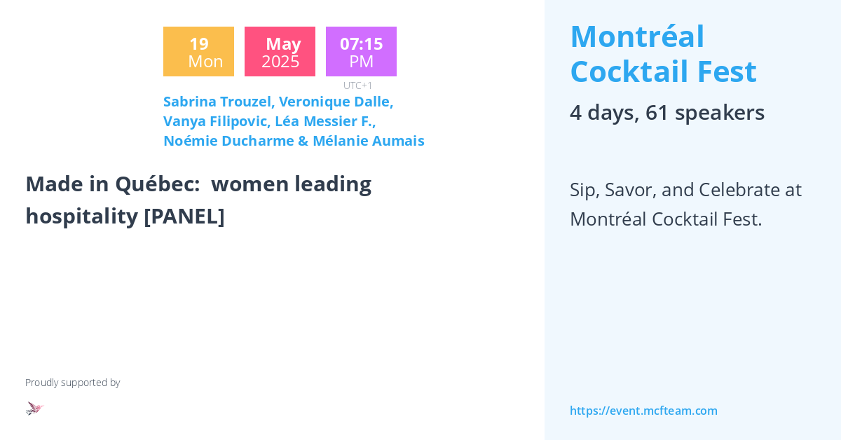 Vanya Filipovic - Montréal Cocktail Fest