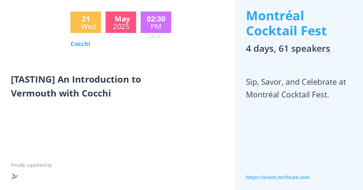 [TASTING] An Introduction to Vermouth with Cocchi