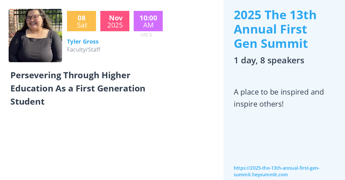 Persevering Through Higher Education As a First Generation Student