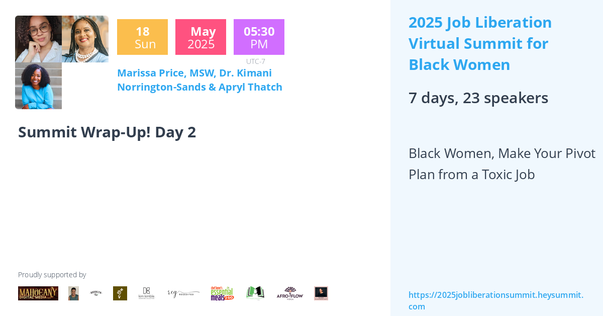 Marissa Price, MSW - 2025 Job Liberation Virtual Summit for Black Women