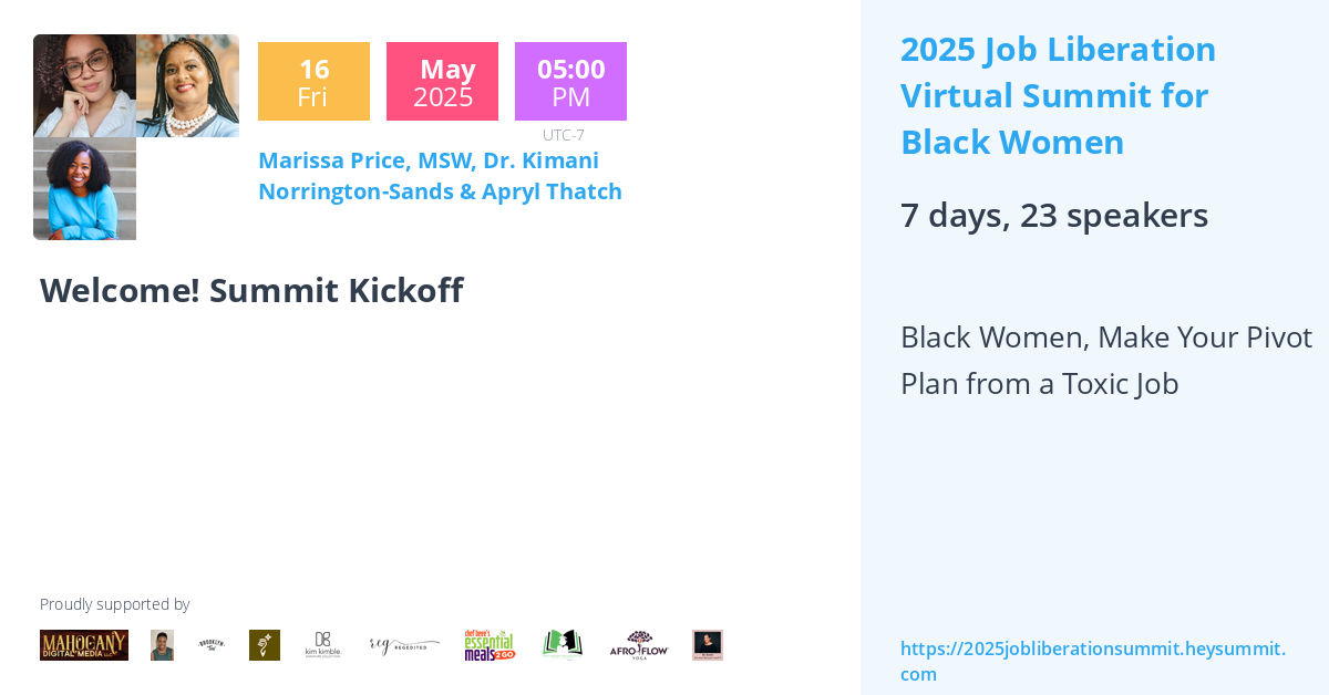 Welcome! Summit Kickoff