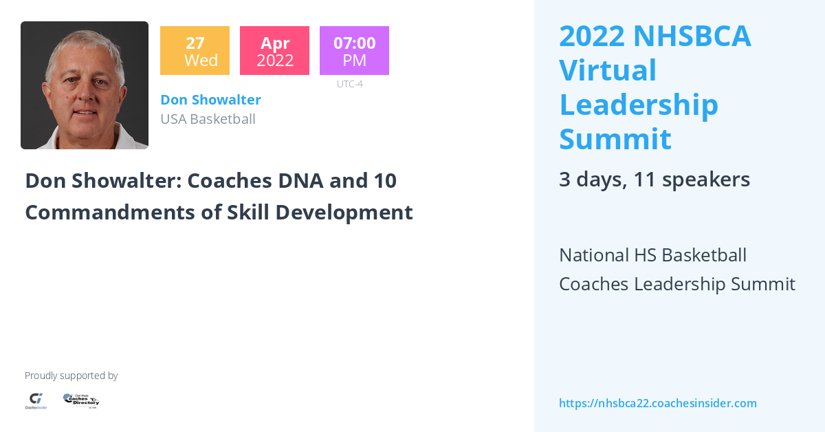 Don Showalter - 2022 NHSBCA Virtual Leadership Summit