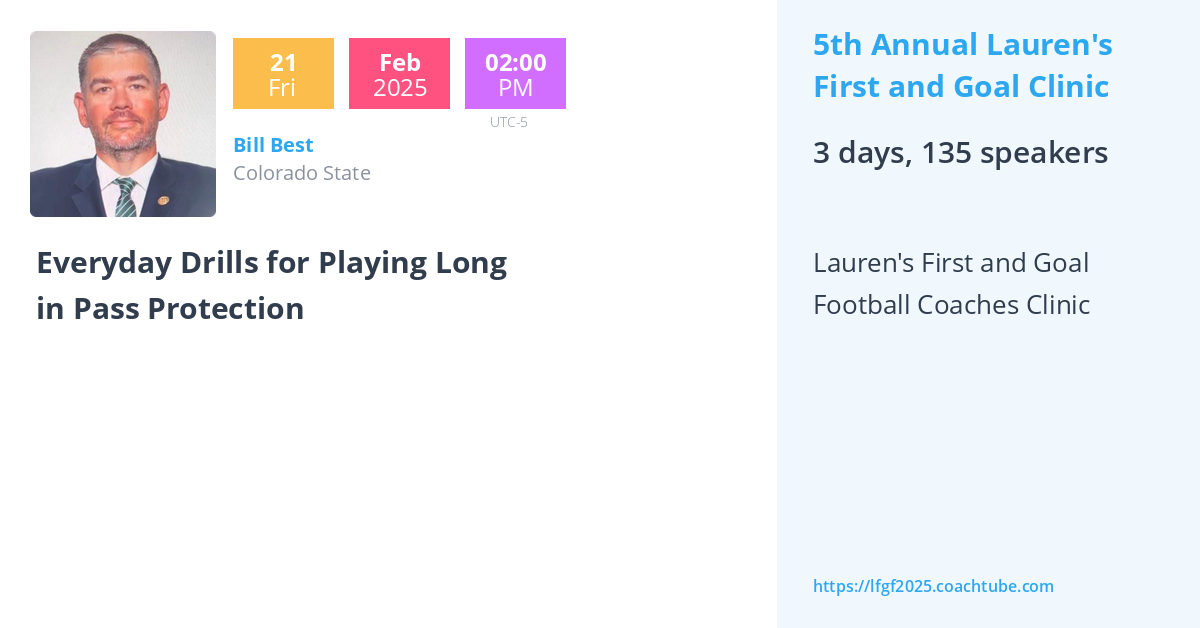 Bill Best - 5th Annual Lauren's First and Goal Clinic