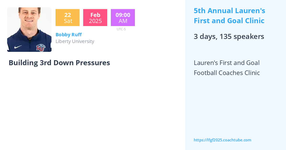 Bobby Ruff - 5th Annual Lauren's First and Goal Clinic