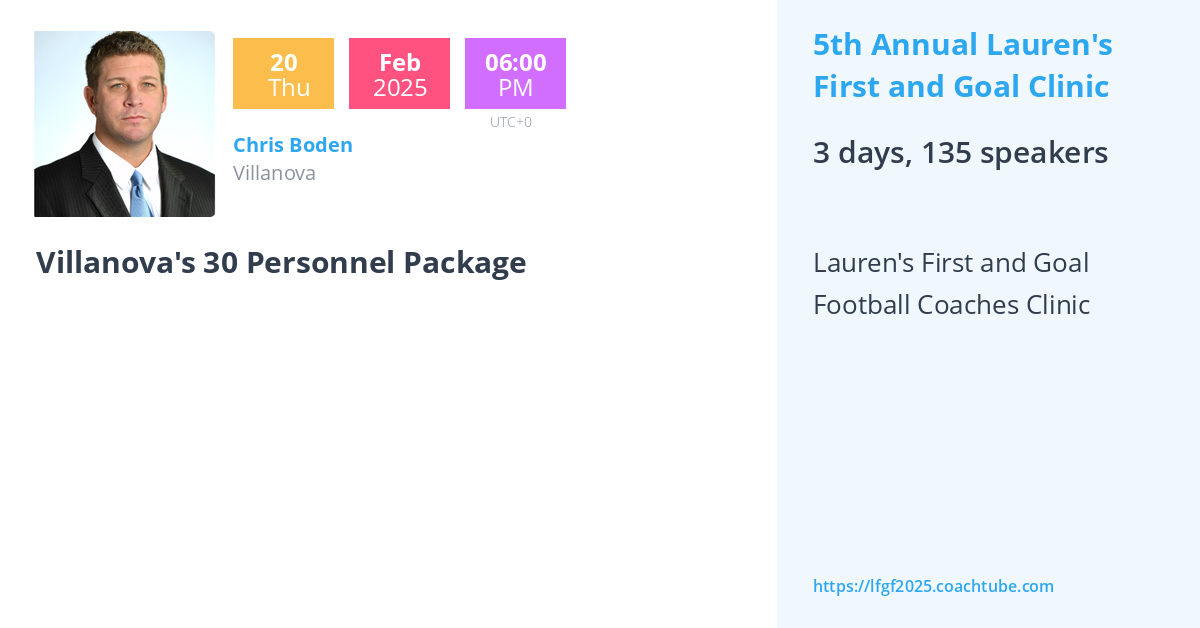 Chris Boden - 5th Annual Lauren's First and Goal Clinic