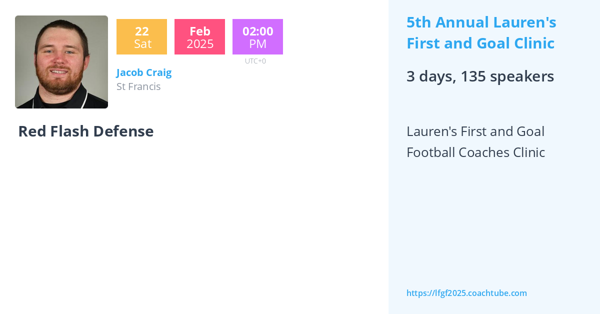 Jacob Craig - 5th Annual Lauren's First and Goal Clinic