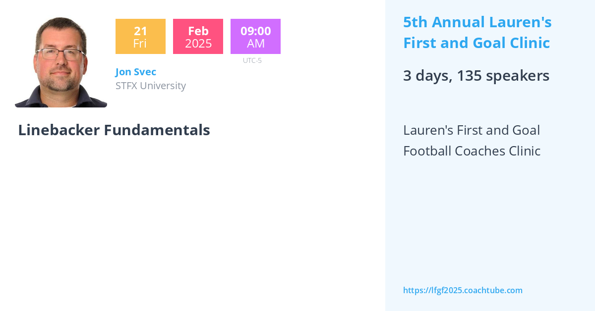 Jon Svec - 5th Annual Lauren's First and Goal Clinic