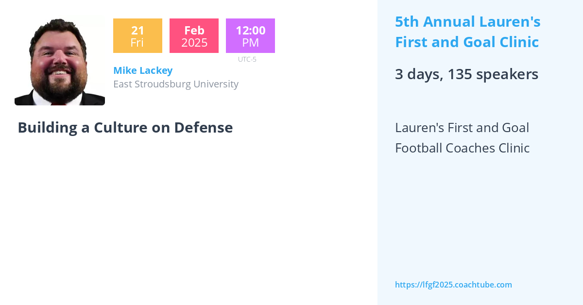 Mike Lackey - 5th Annual Lauren's First and Goal Clinic