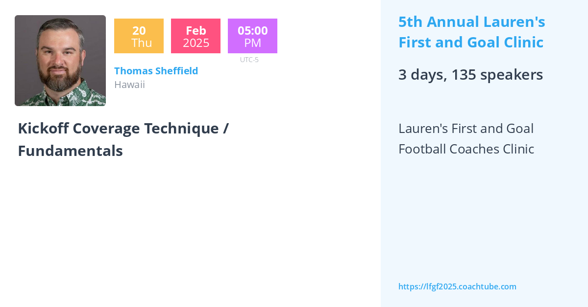 Thomas Sheffield - 5th Annual Lauren's First and Goal Clinic