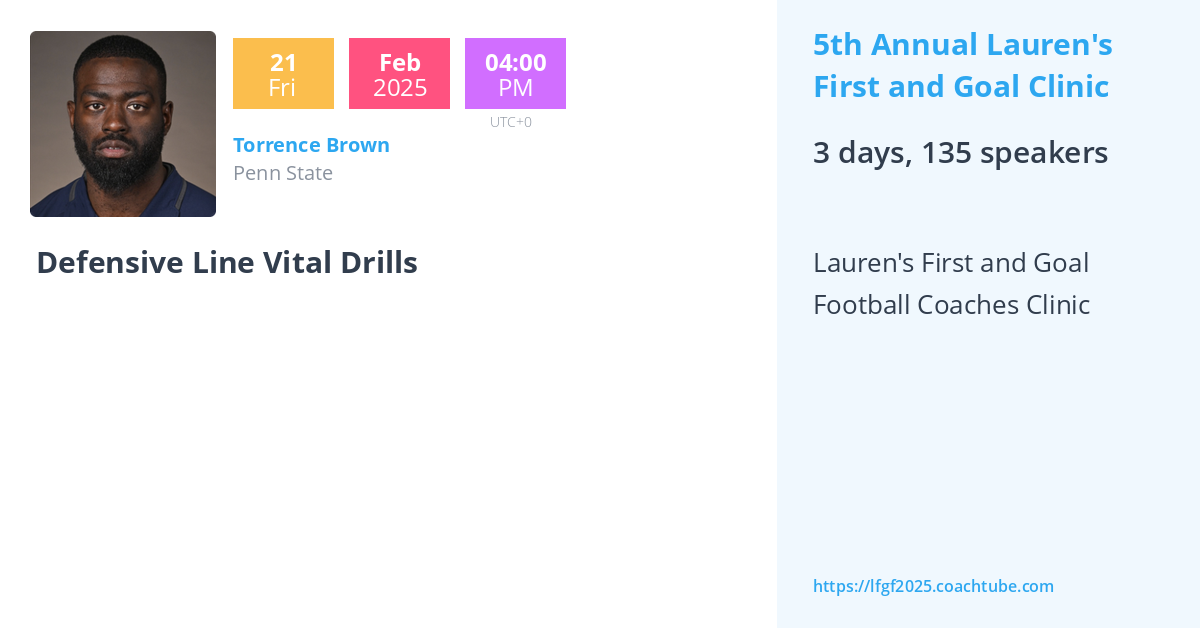 Torrence Brown - 5th Annual Lauren's First and Goal Clinic