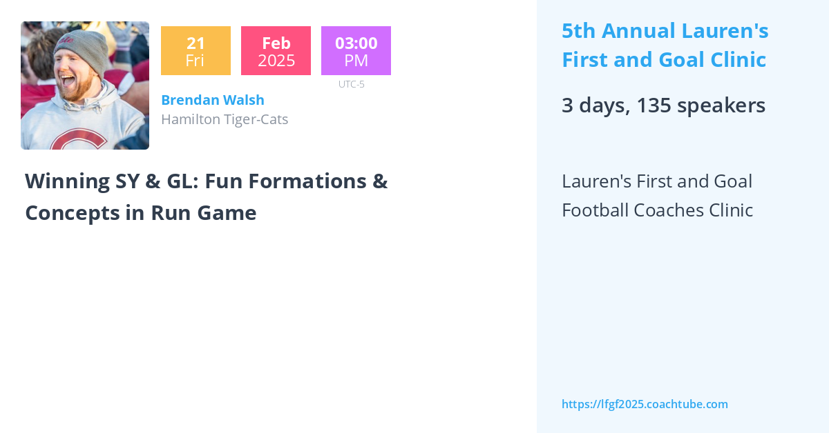 Winning SY & GL: Fun Formations & Concepts in Run Game