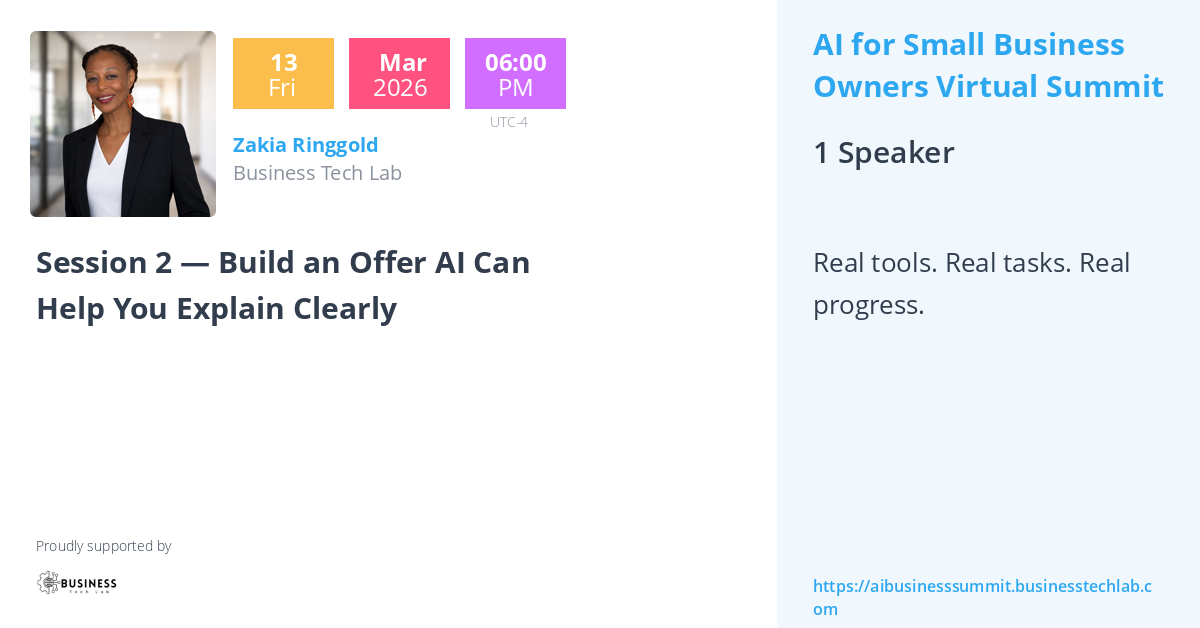 Session 2 — Build an Offer AI Can Help You Explain Clearly