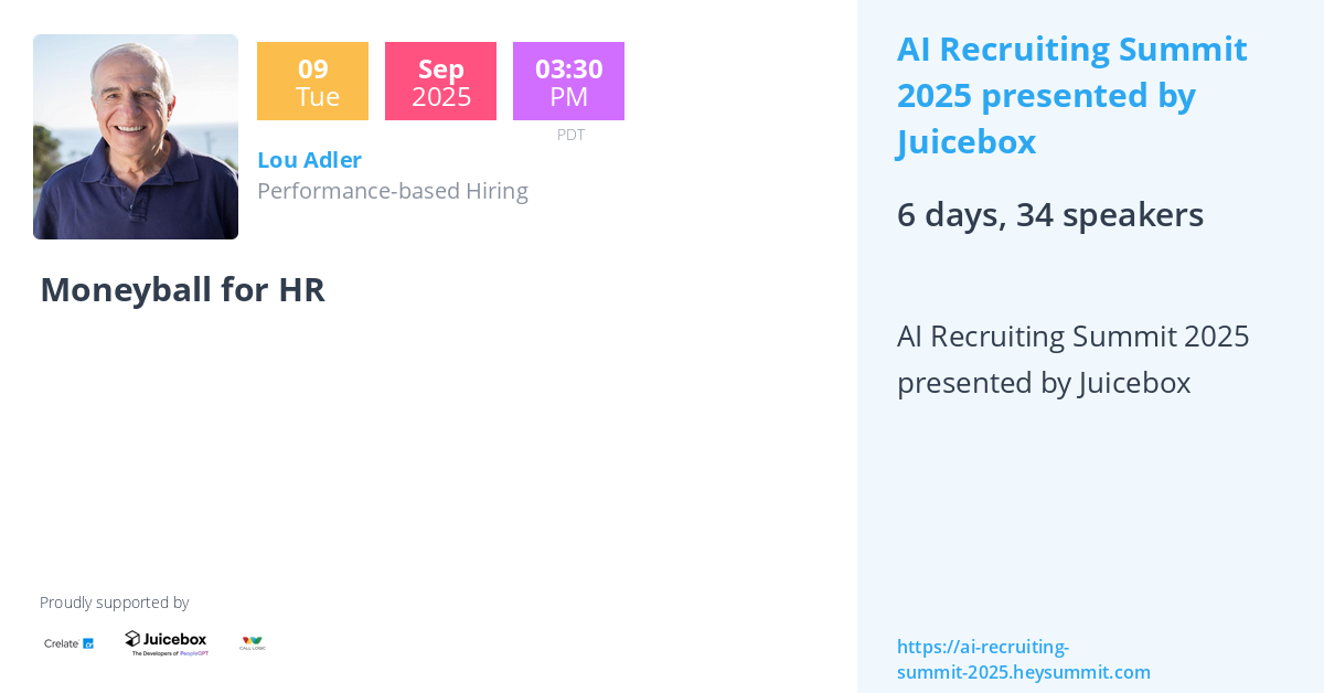 Lou Adler - AI Recruiting Summit 2025 presented by Juicebox