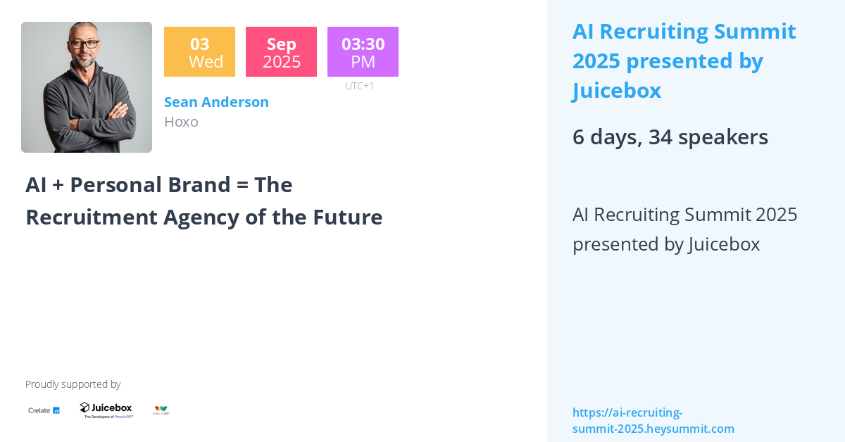 Sean Anderson - AI Recruiting Summit 2025 presented by Juicebox