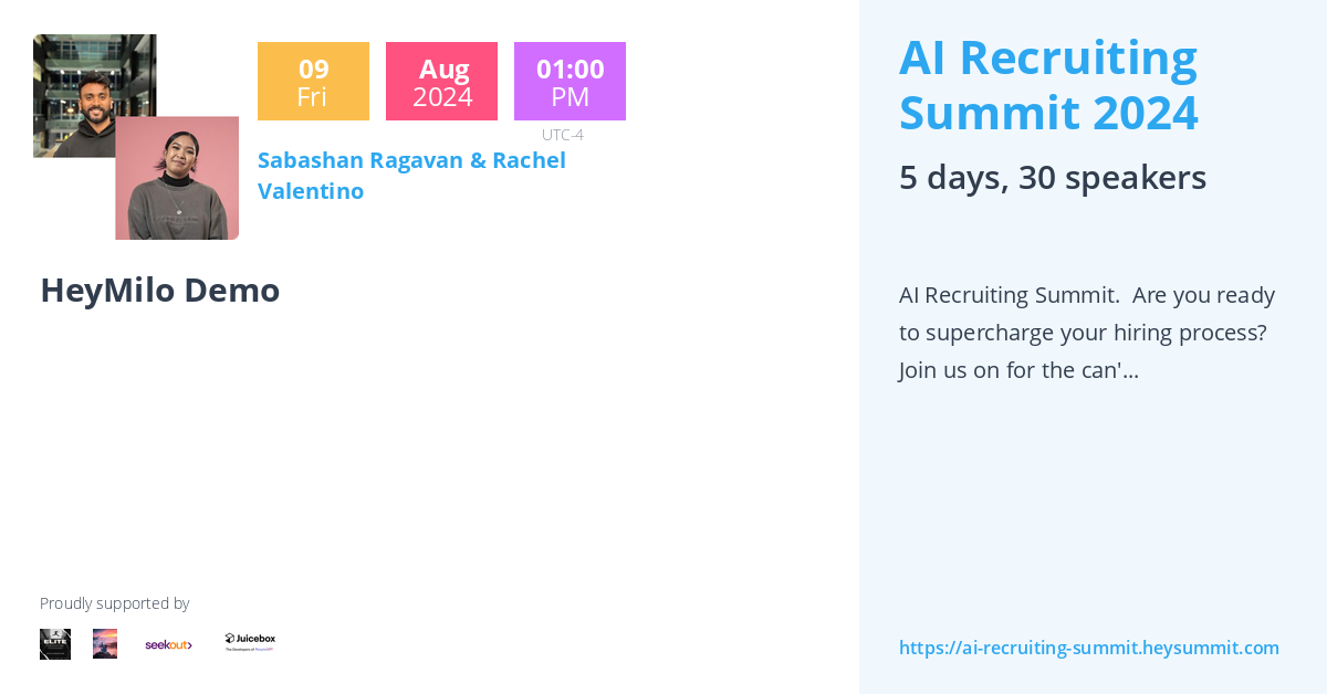 Sabashan Ragavan - AI Recruiting Summit 2024