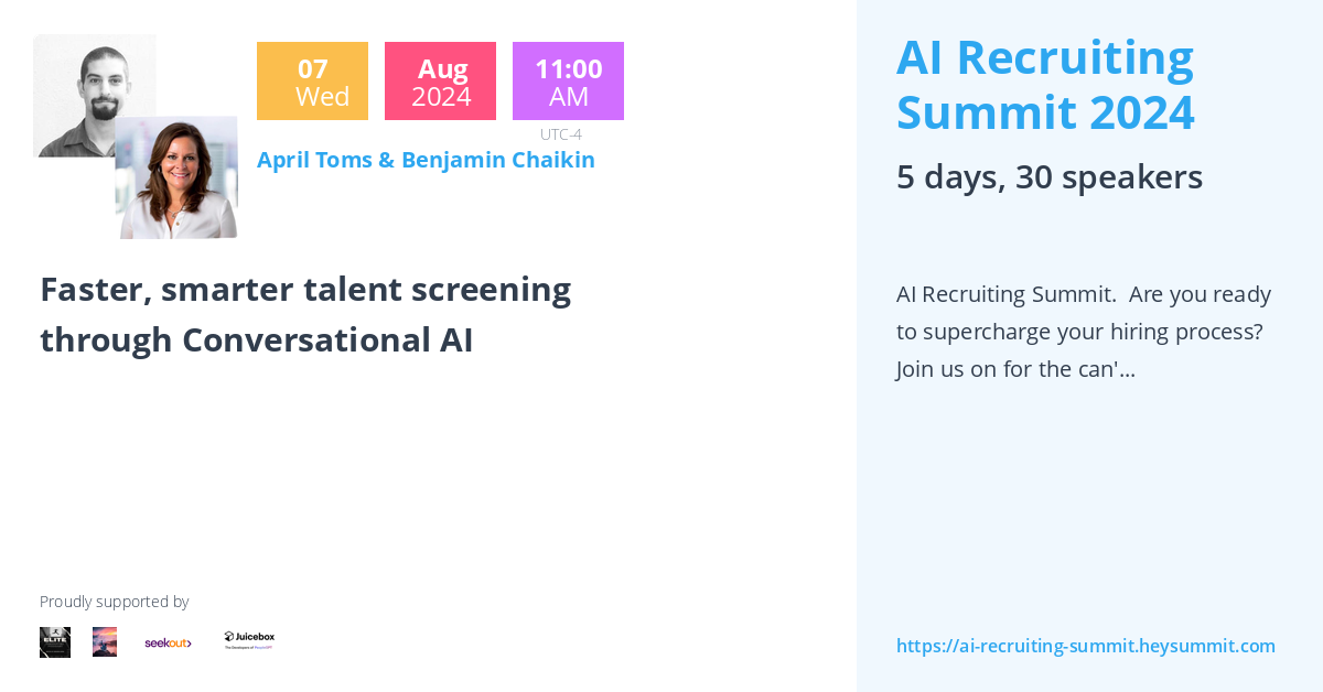 Faster, smarter talent screening through Conversational AI