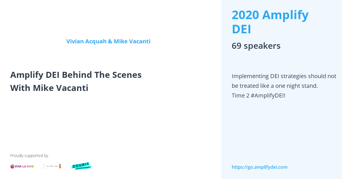Mike Vacanti - 2020 Amplify DEI