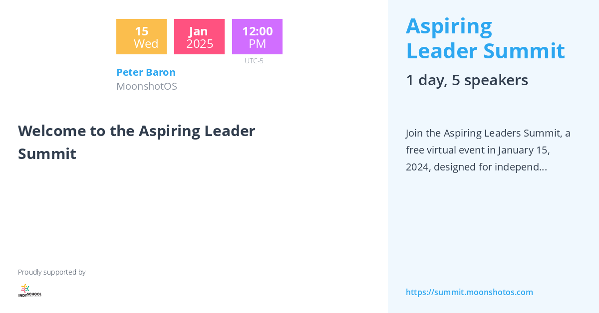 Welcome to the Aspiring Leader Summit