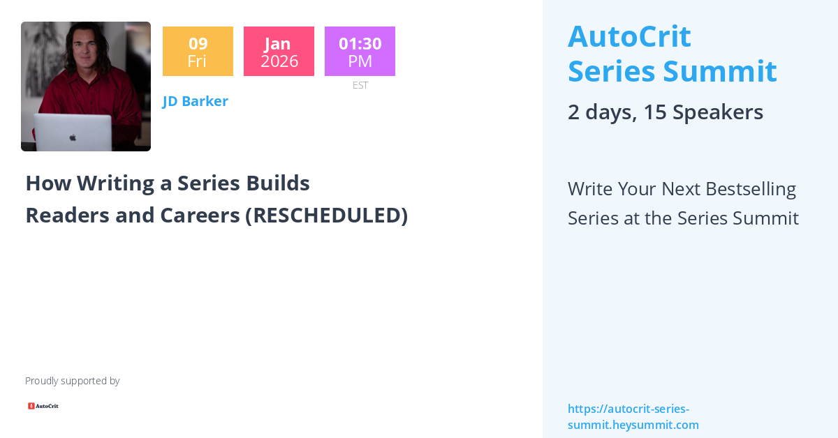 How Writing a Series Builds Readers and Careers (RESCHEDULED)