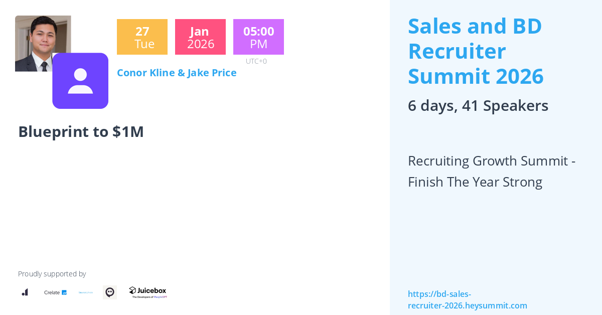 Jake Price - Sales and BD Recruiter Summit 2026