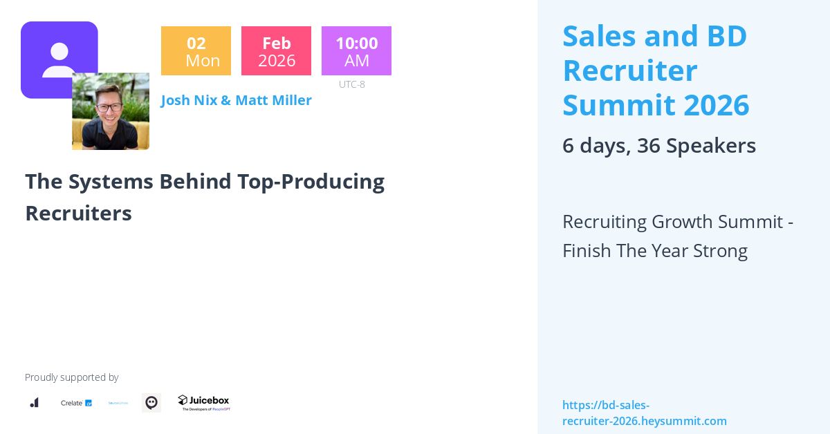 Josh Nix - Sales and BD Recruiter Summit 2026