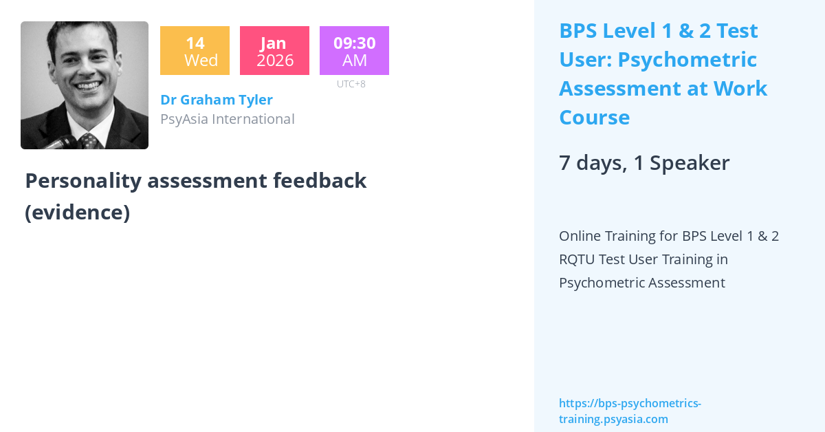 Personality assessment feedback (evidence)