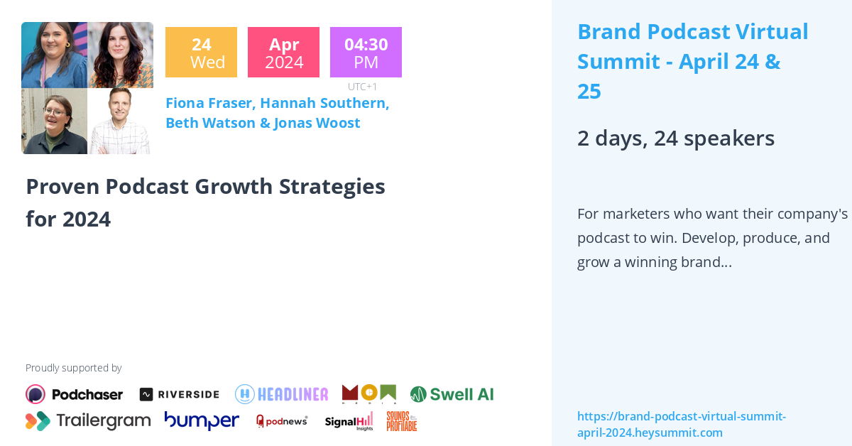 Beth Watson - Brand Podcast Virtual Summit - April 24 & 25