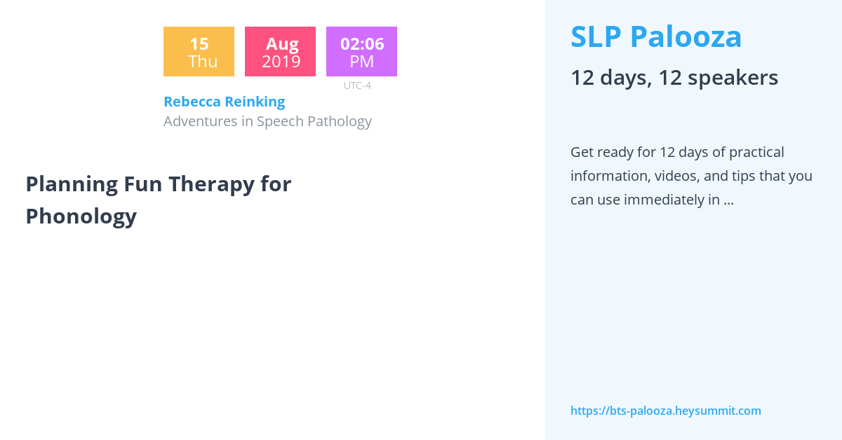 Rebecca Reinking - SLP Palooza