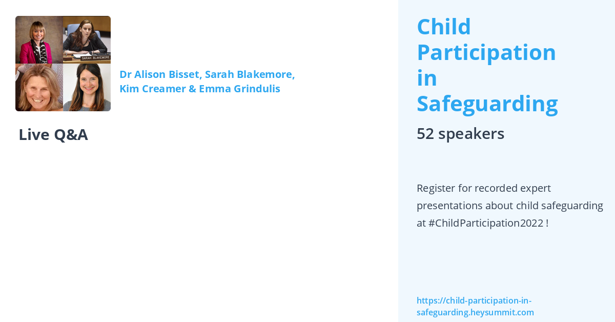 Dr Alison Bisset - Child Participation in Safeguarding