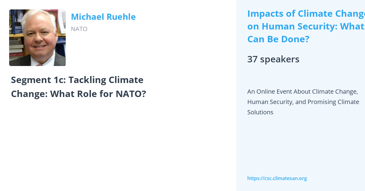 Michael Ruehle - Impacts of Climate Change on Human Security: What Can ...