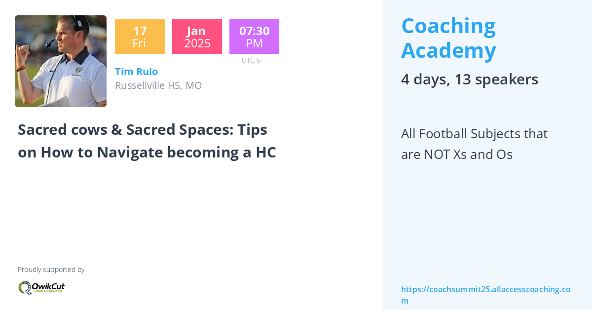 Tim Rulo - Coaching Academy