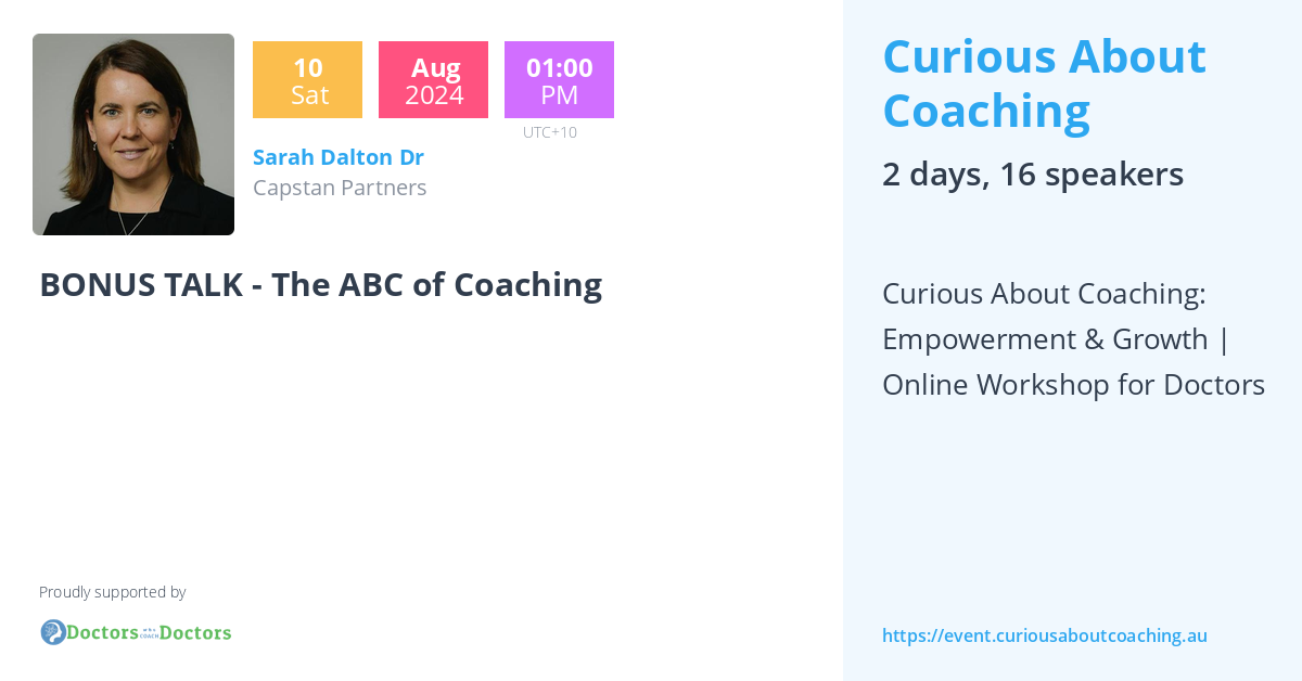 BONUS TALK - The ABC of Coaching