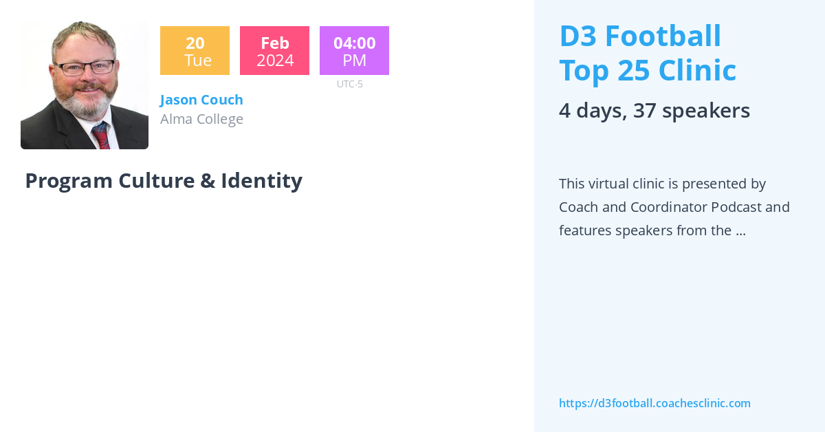 Jason Couch - D3 Football Top 25 Clinic
