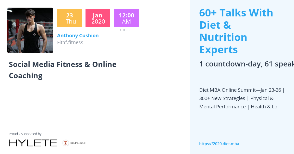 Anthony Cushion - 60+ Talks With Diet & Nutrition Experts