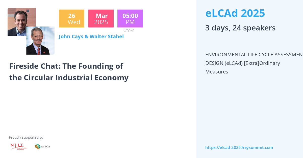 Walter Stahel - eLCAd 2025