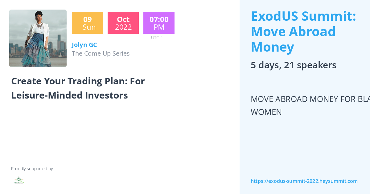 Jolyn GC - ExodUS Summit: Move Abroad Money