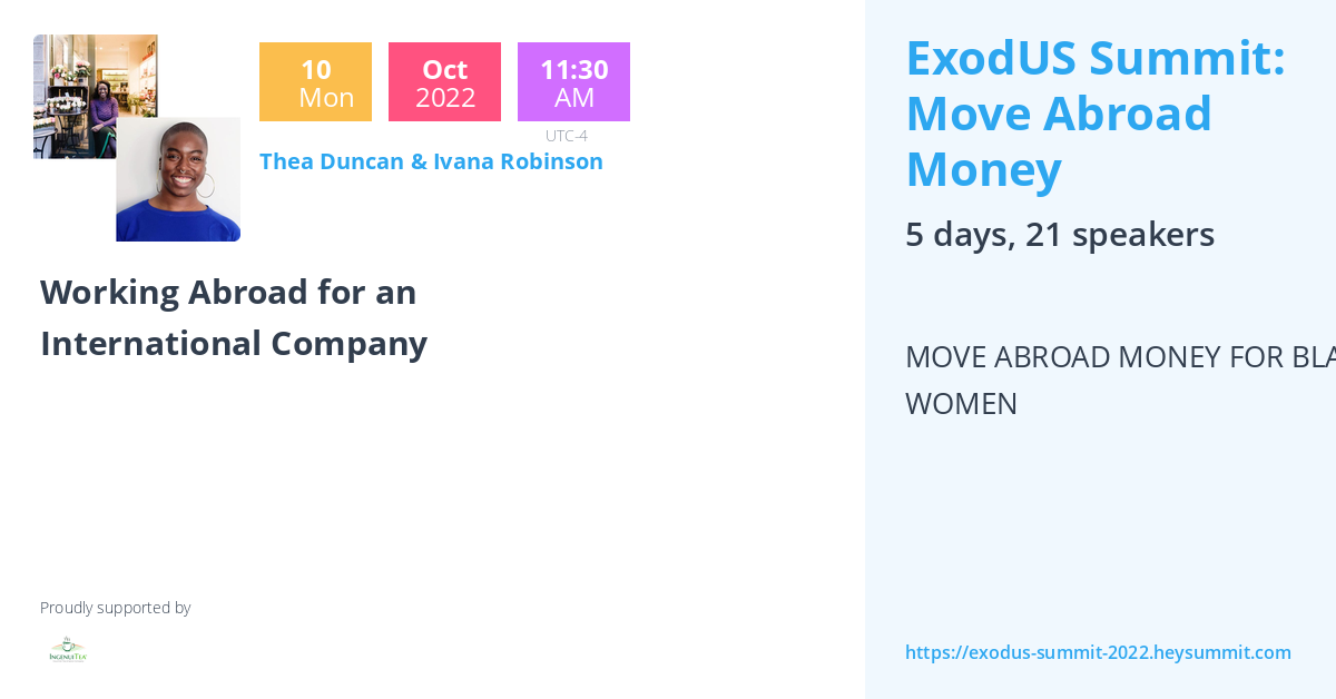 Thea Duncan - ExodUS Summit: Move Abroad Money