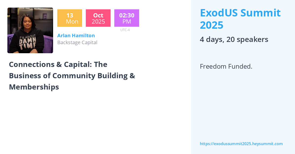 Arlan Hamilton - ExodUS Summit 2025