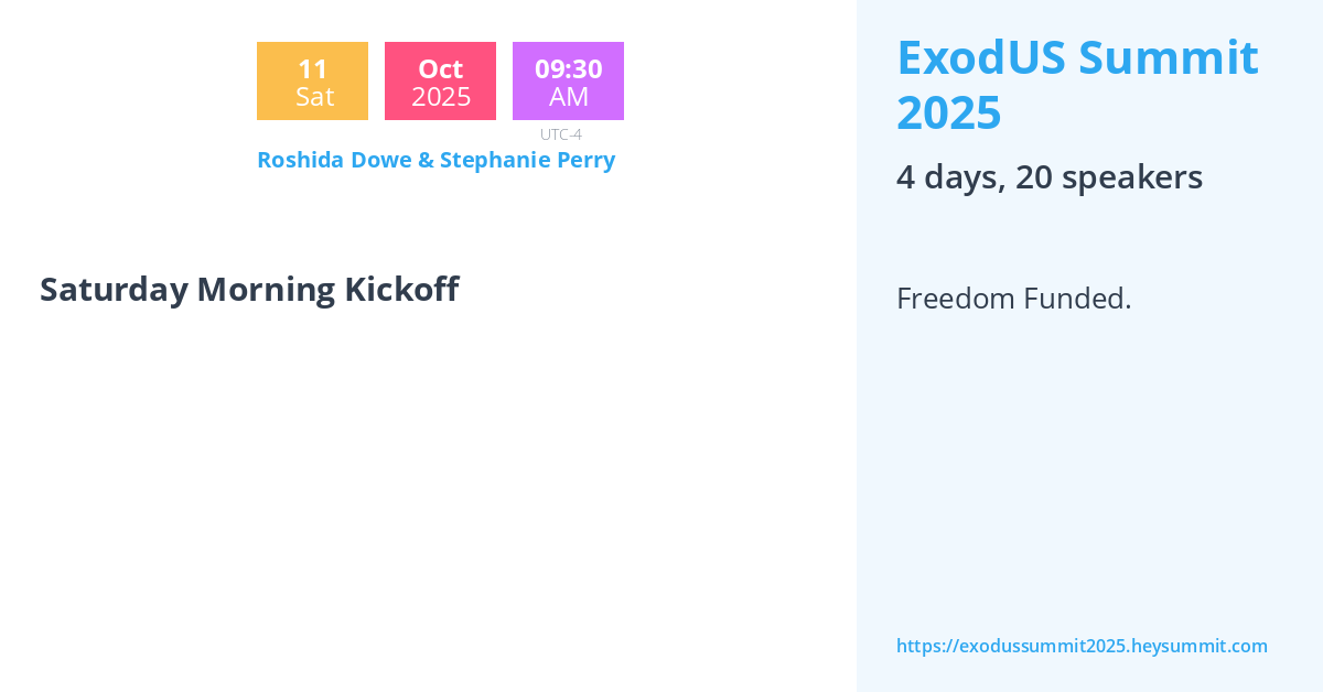 Saturday Morning Kickoff