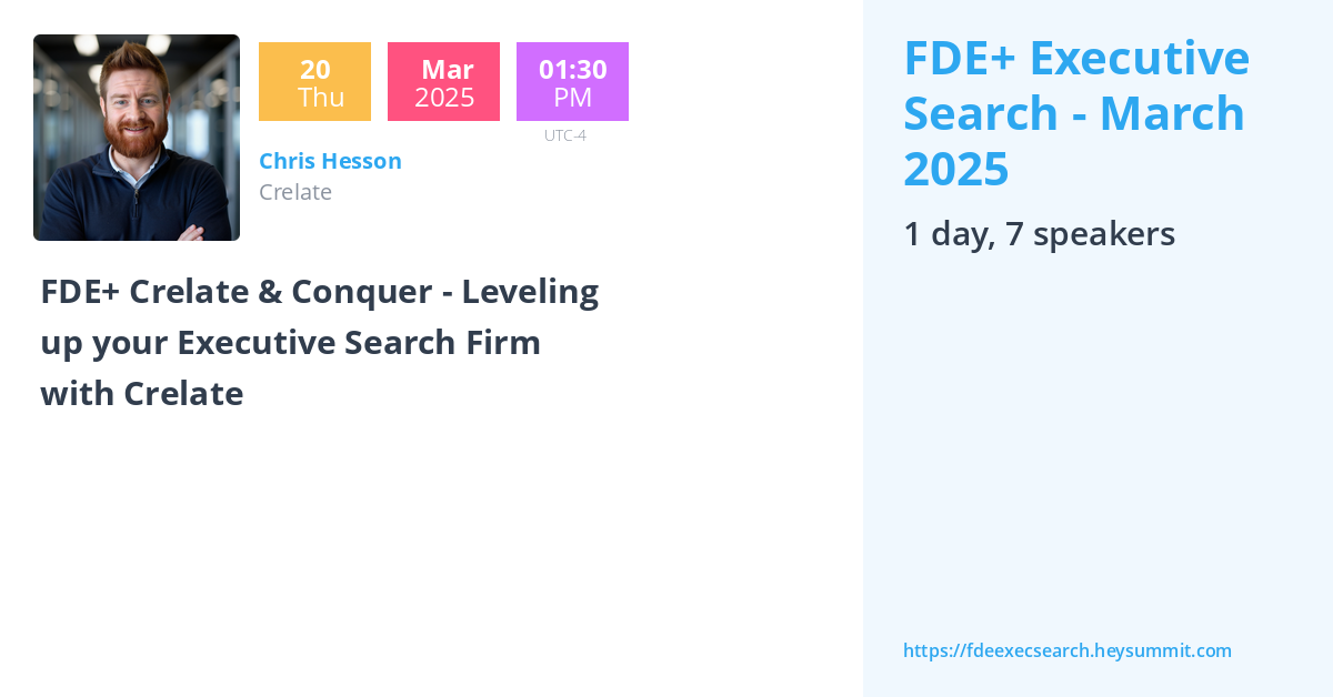 Chris Hesson - FDE+ Executive Search - March 2025