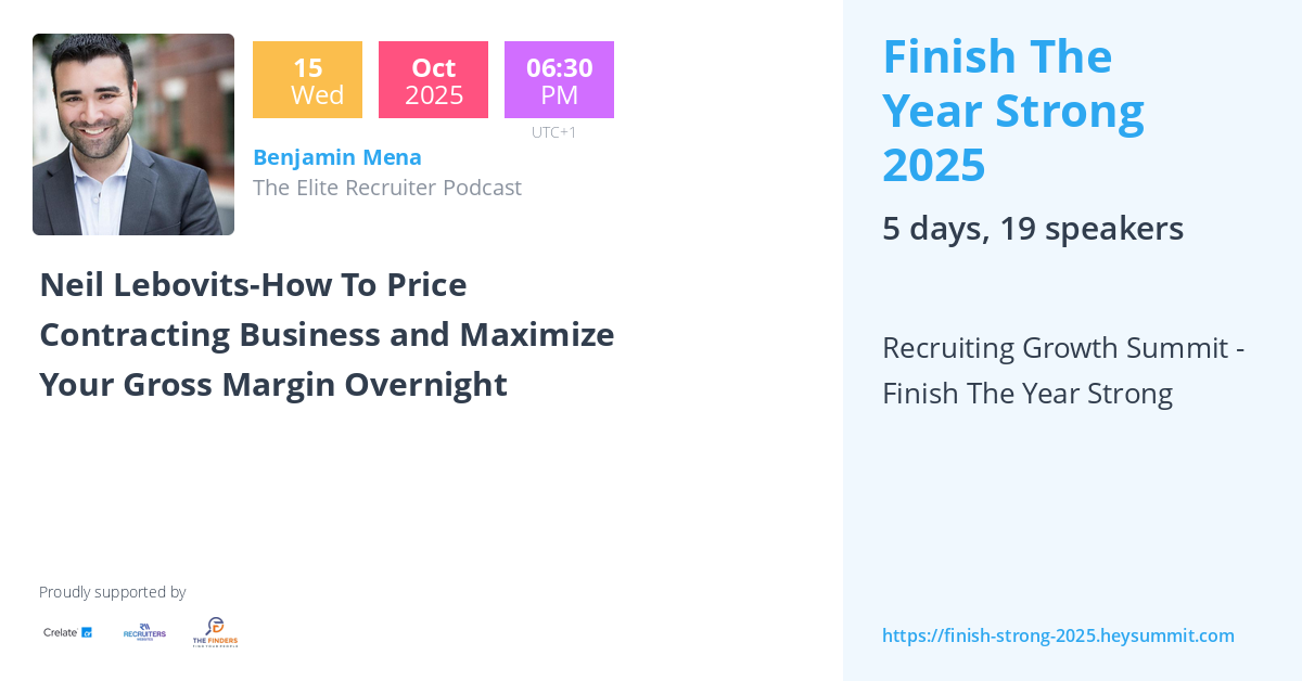 Benjamin Mena - Finish The Year Strong 2025