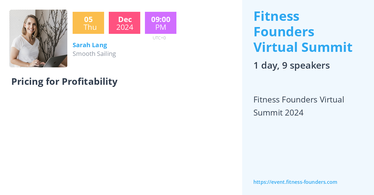 Sarah Lang - Fitness Founders Virtual Summit