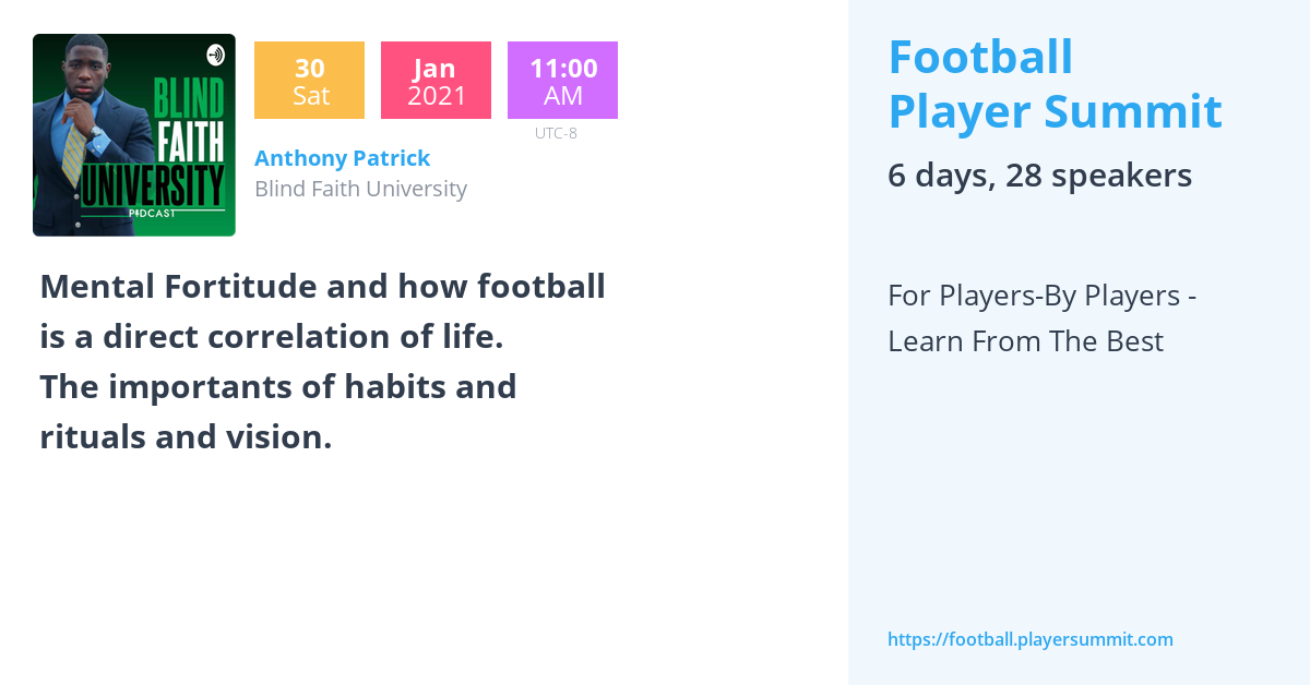 Anthony Patrick - Football Player Summit