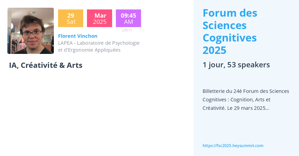 Florent Vinchon - Forum des Sciences Cognitives 2025